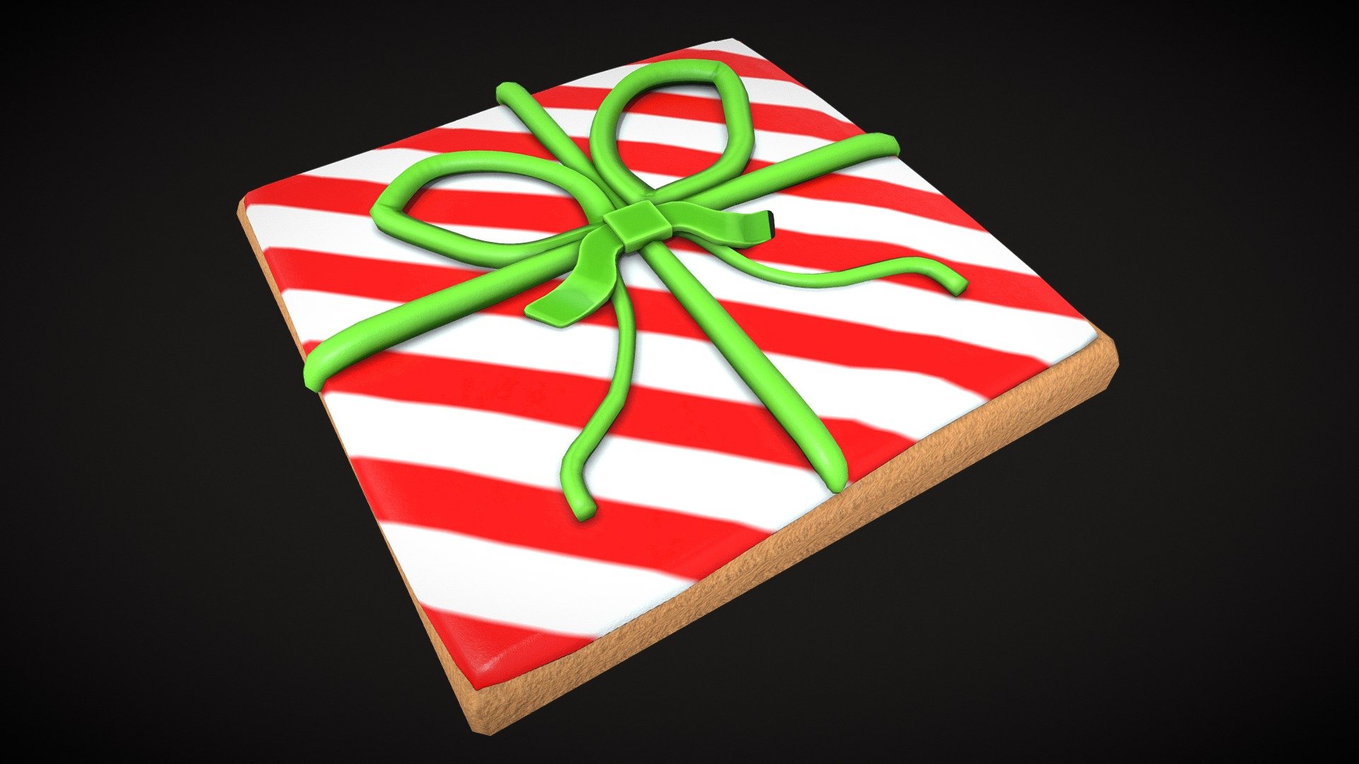 Square Present Christmas Cookie - Buy Royalty Free 3D model by ...