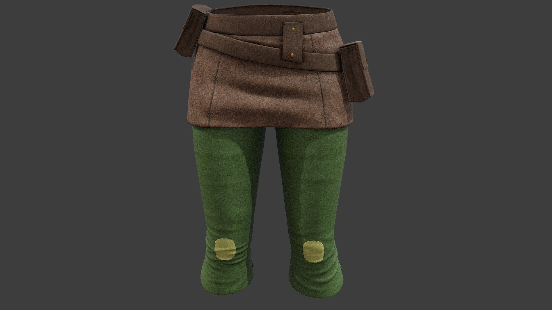 Female Medieval Peasant Pants With Utility Belt - Buy Royalty Free 3D ...