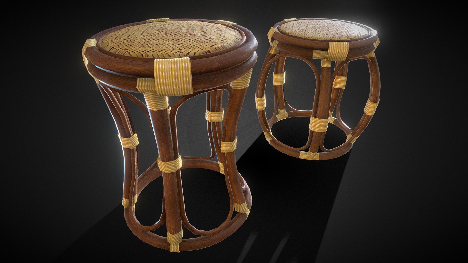 Bamboo Stool - Buy Royalty Free 3D model by animod [5cc7926 ...