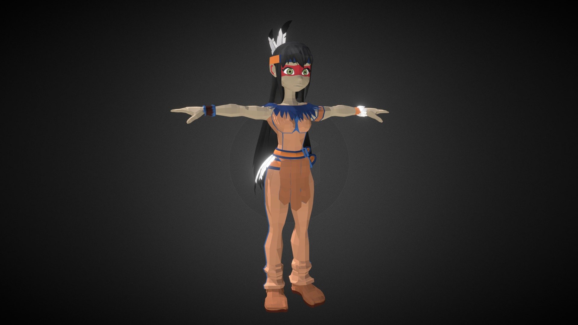 Low-Poly Girl Character - 3D model by brunoortiz [5cca491] - Sketchfab