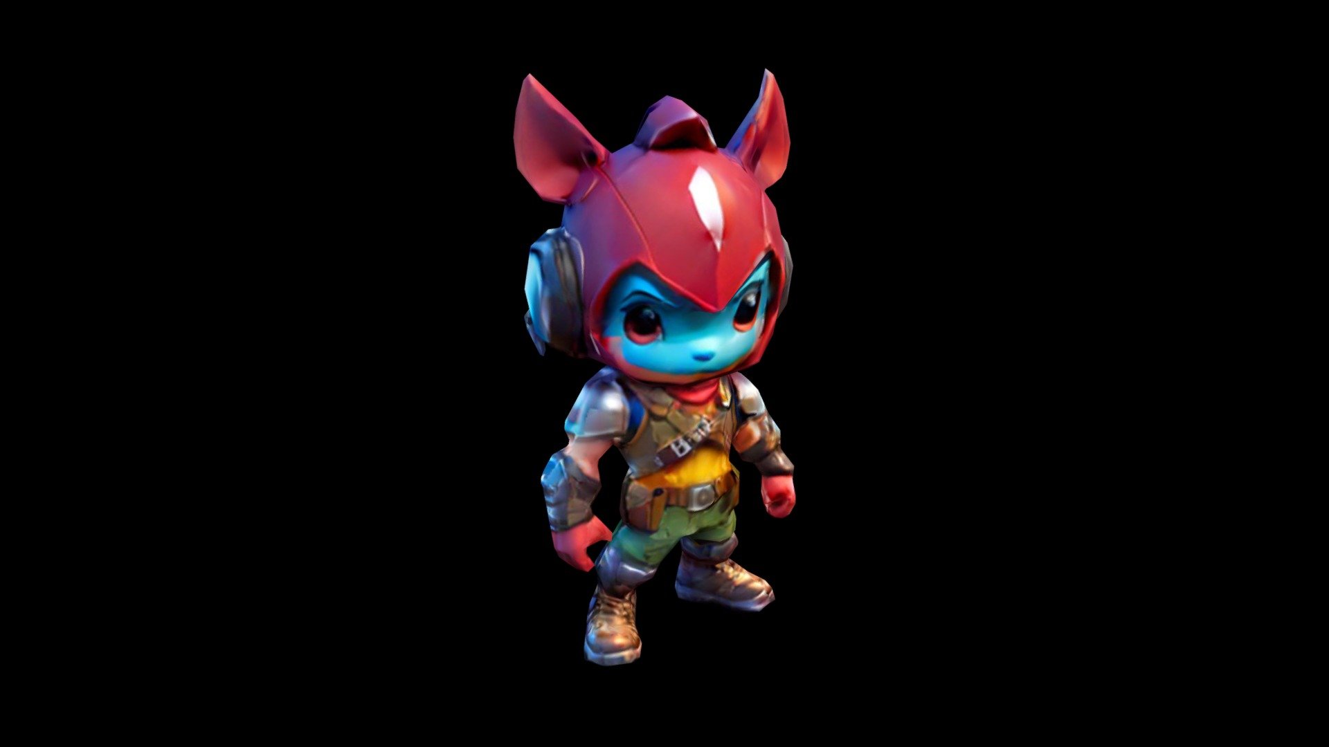 A Heroic Cat Girl in full armor stands confident - Download Free 3D ...