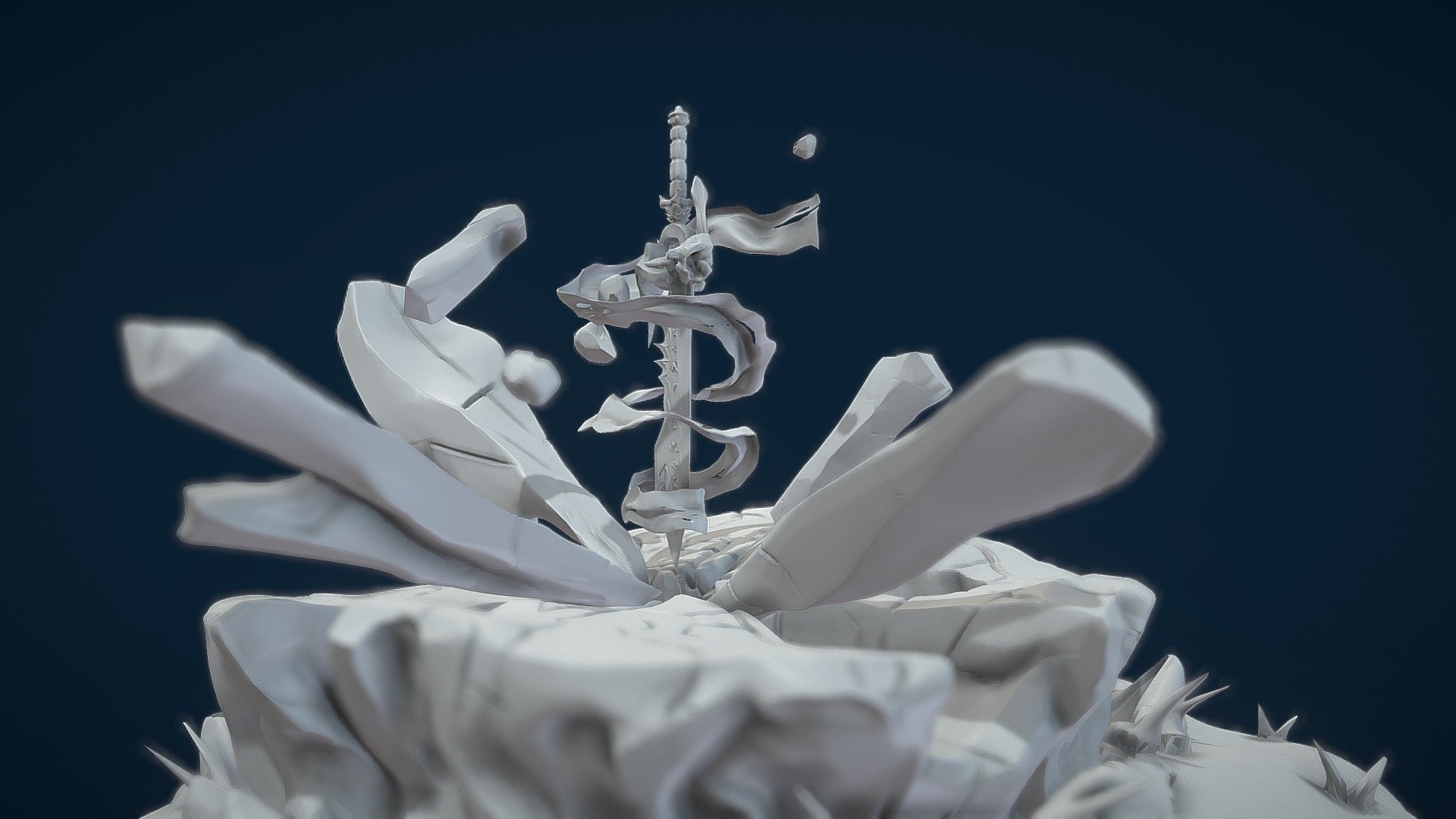 Excalibur Sword (Clay Render) - 3D model by adynhaidar [5cccc95 ...