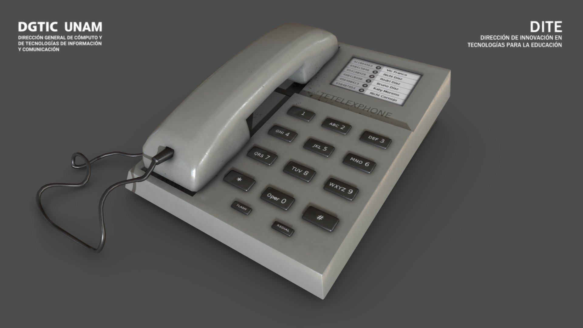 Teléfono fijo - 3D model by Colección de modelos 3d (@DRDE_UNAM ...