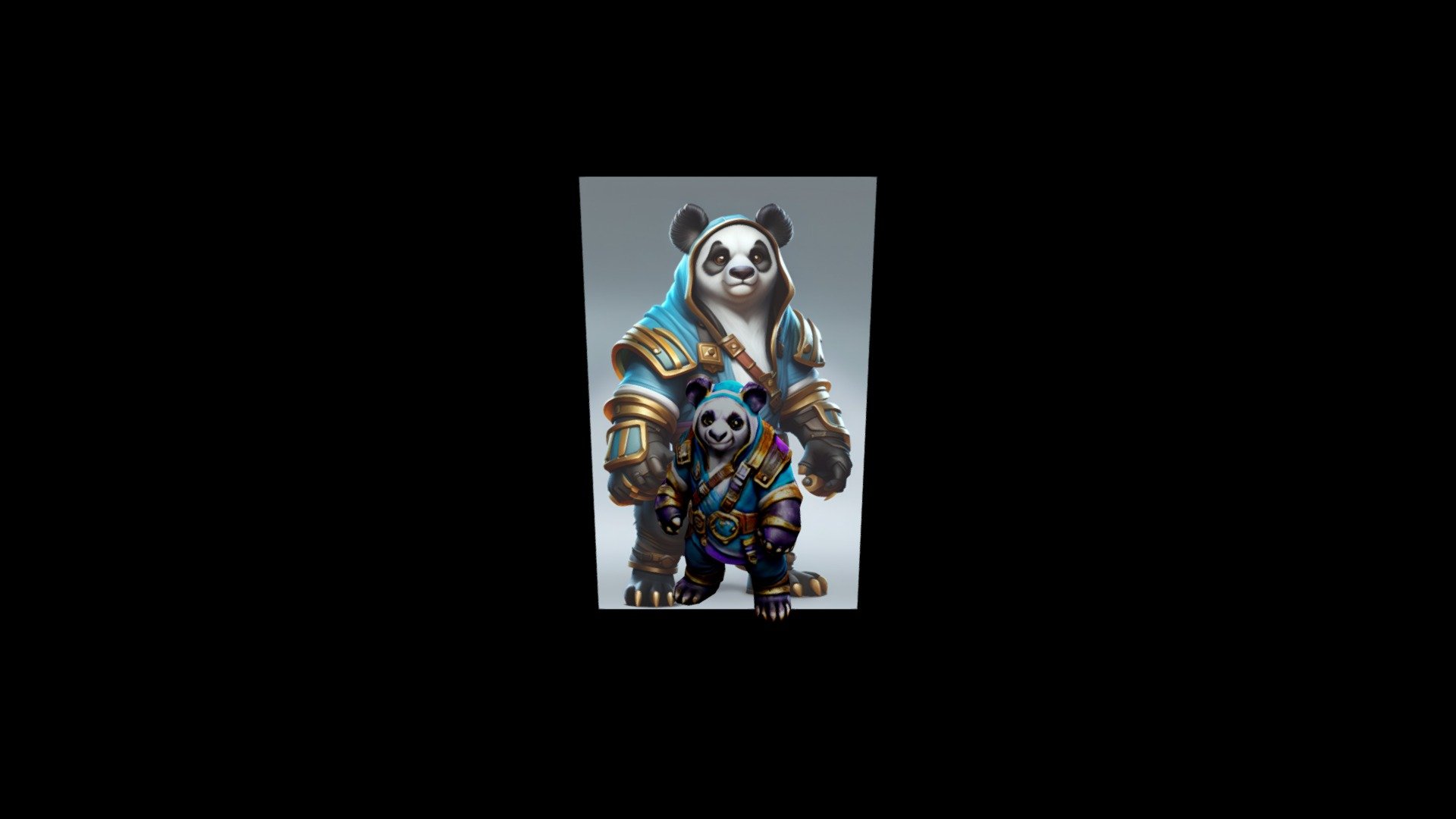 Panda Warrior A panda dressed in armor and wi - Download Free 3D model ...