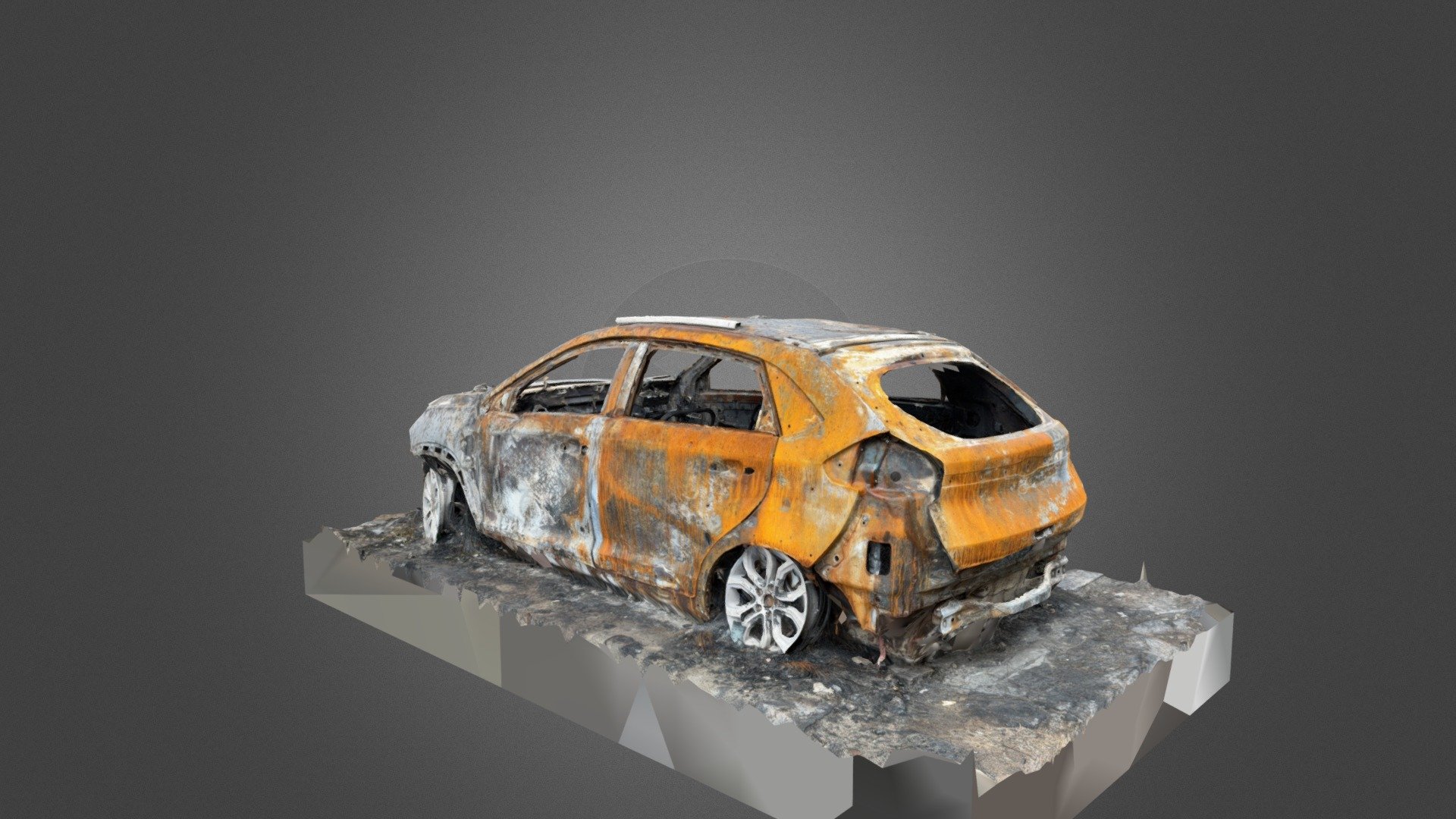 Lviv Missile Attack. Burned And Destroyed Car - Download Free 3D model ...