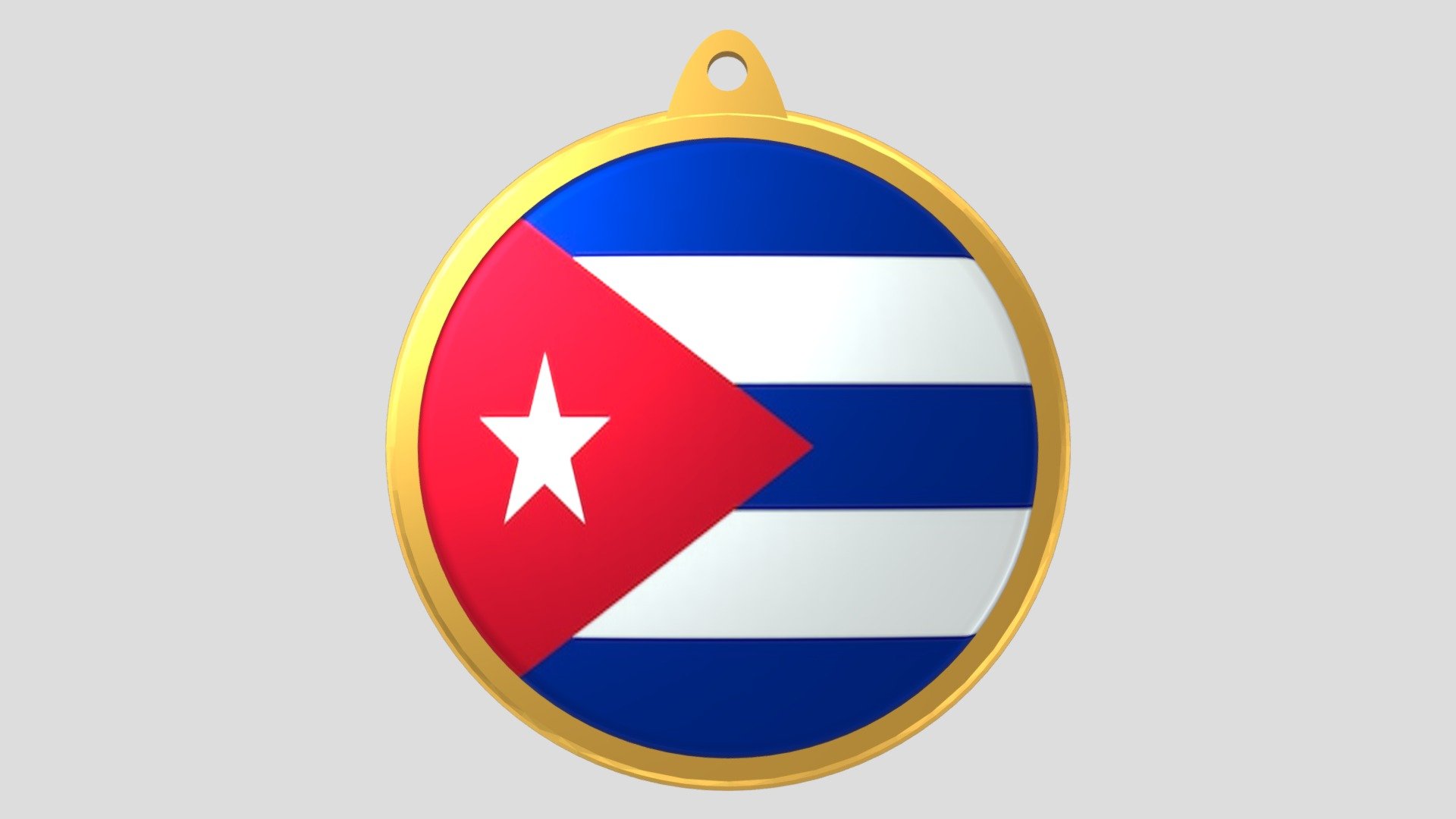 Cuba Flag Medal Badge - 3D model by Where123 [5ce58ad] - Sketchfab