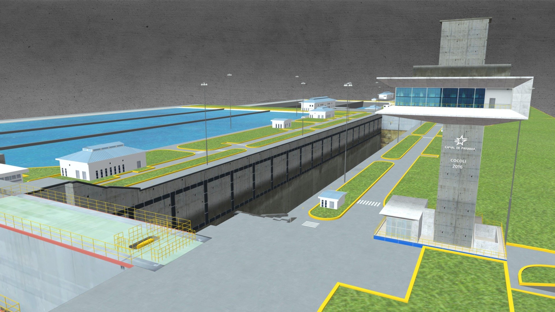 Cocoli Locks - Panama Canal - 3D model by nuralam018 [5cec483] - Sketchfab