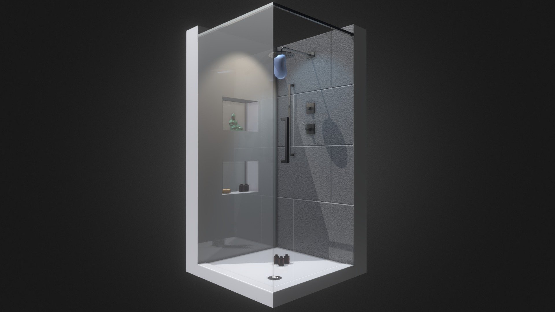 Shower flooding with water - 3D model by Lycortas [5cfb445] - Sketchfab