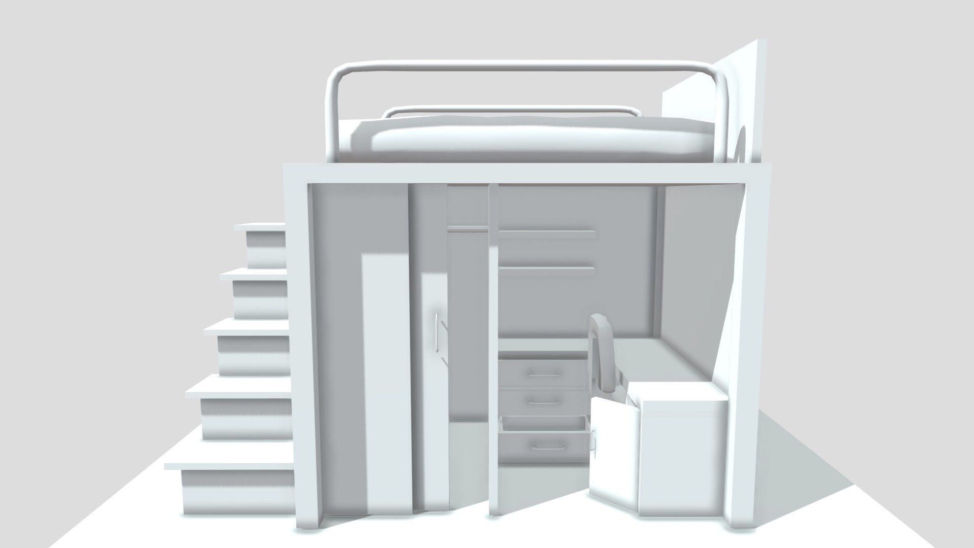 Bunk Bed Loft - Download Free 3D model by Brenna R (@BrennaR) [5d056ba ...