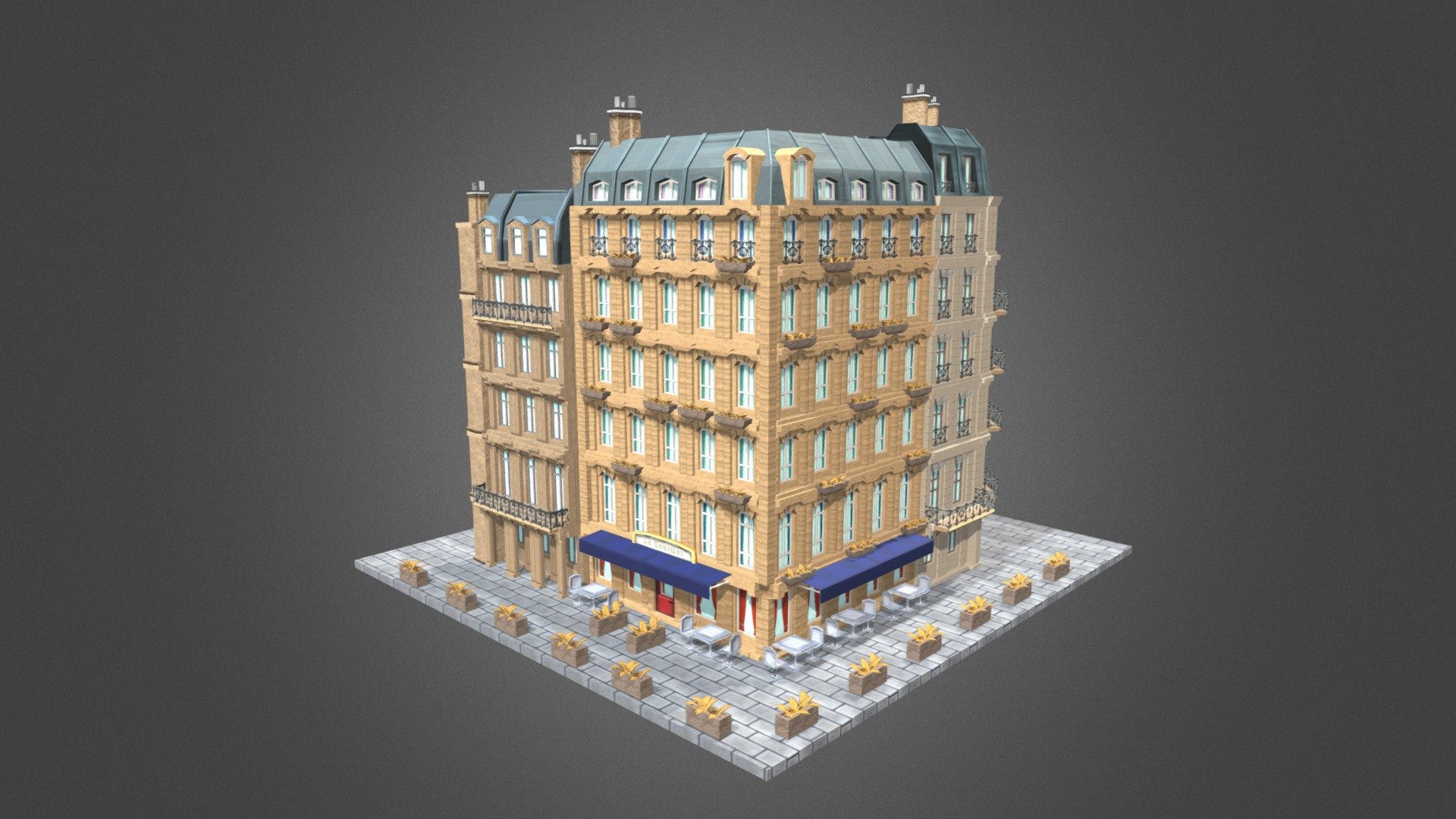 Haussmann building - 3D model by a.schoepfflongeville [5d0d83f] - Sketchfab