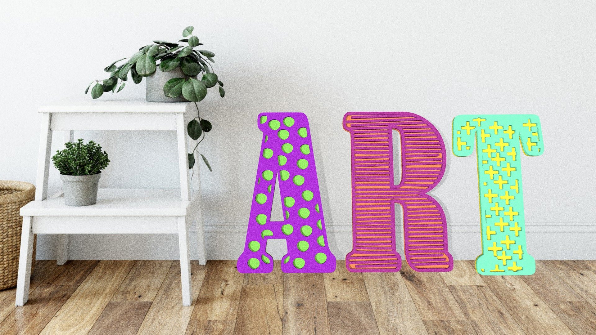 Big layered Letters ART - 3D model by Sofsdesigns [5d1f567] - Sketchfab