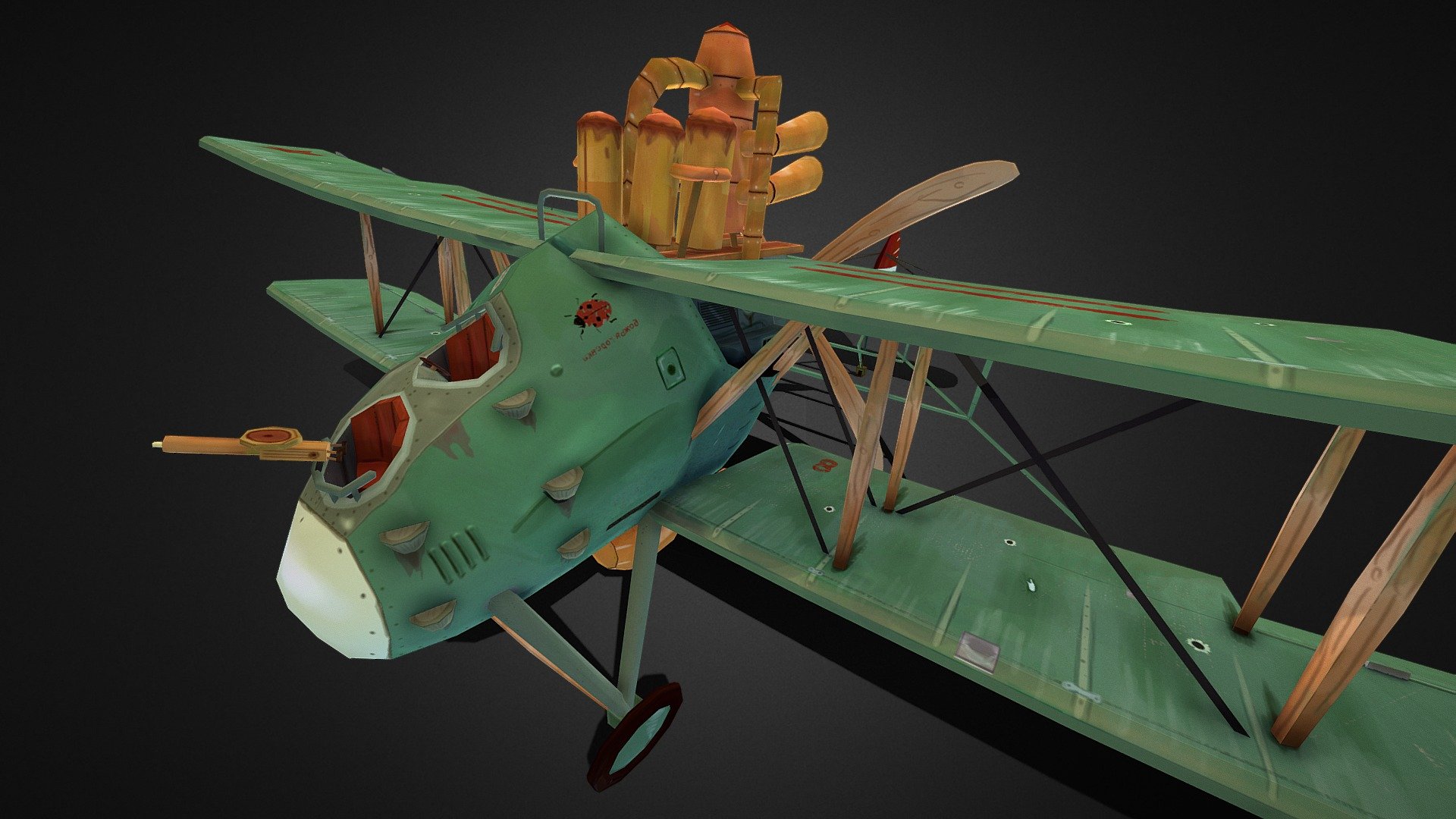 Handpainted RAF FE2 - Stylized Airplane - 3D model by WardDheer ...