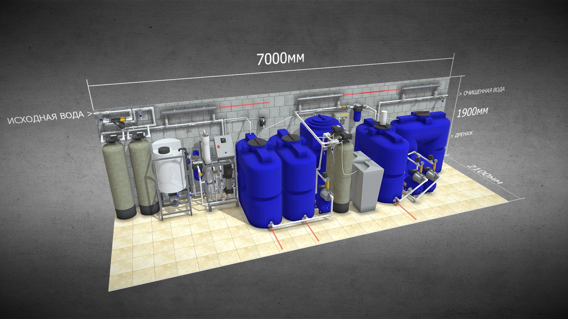 500L/H water purify station - 3D model by ampbll [5d2e030] - Sketchfab
