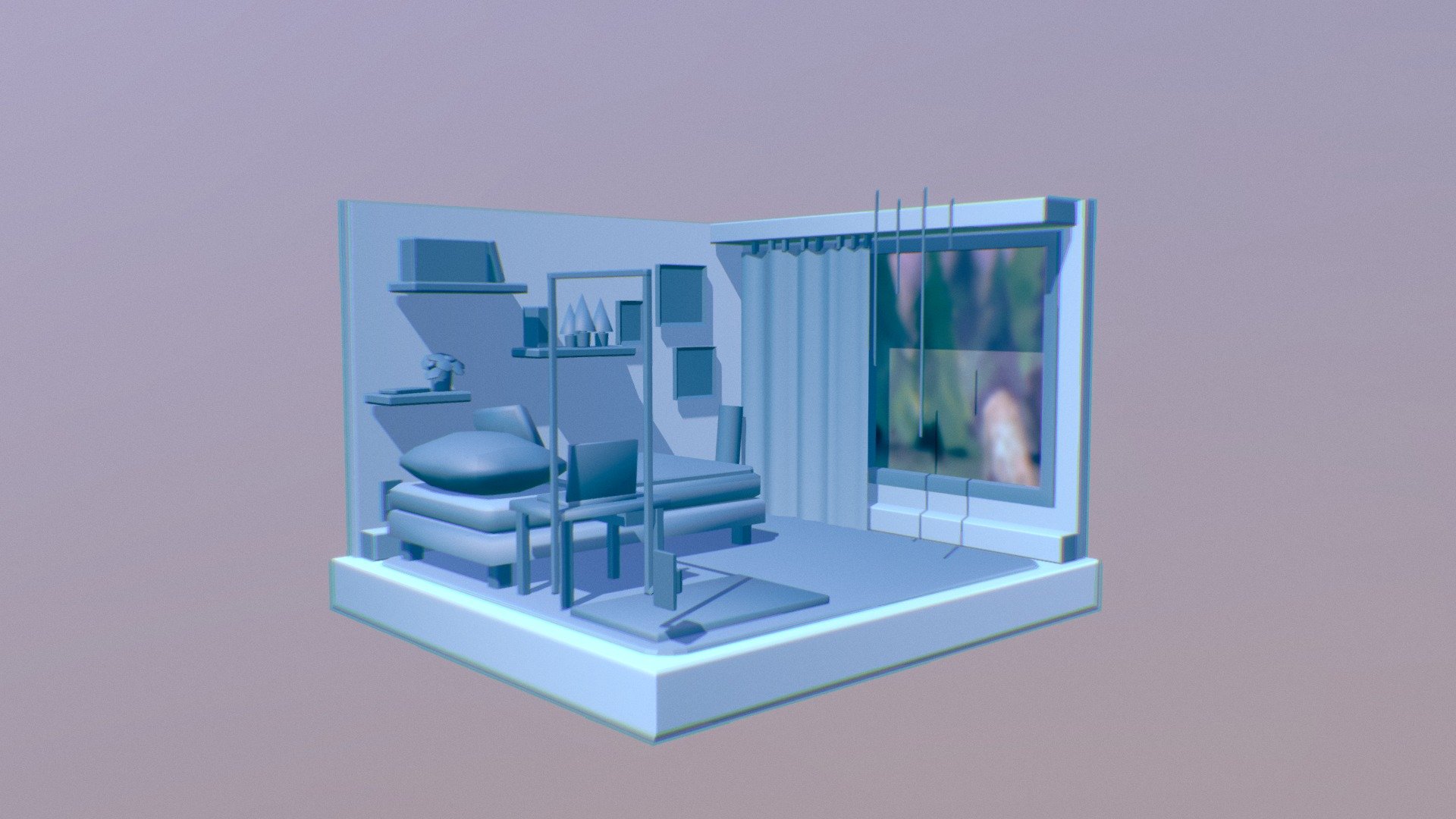 Blue Room - 3D model by maroosyalk [5d2ec2b] - Sketchfab