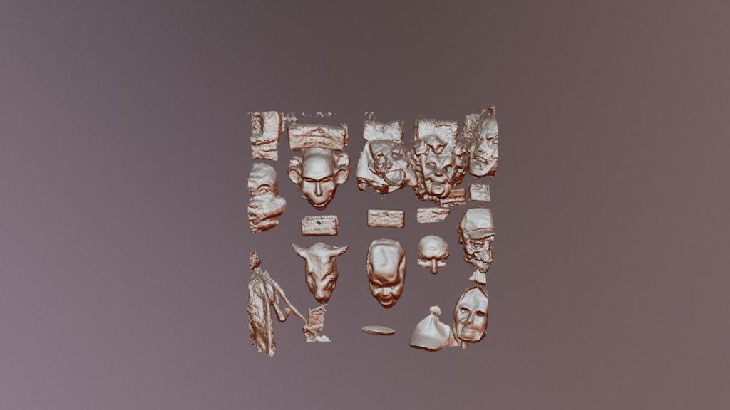 Wall of masks - 3D model by Scandy [5d2f00d] - Sketchfab