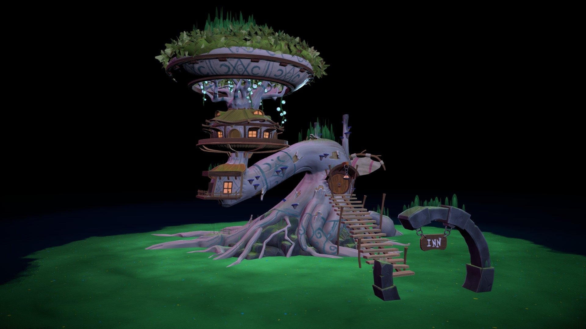 Hostel Tree - stylized landscape - Download Free 3D model by Meleagor ...