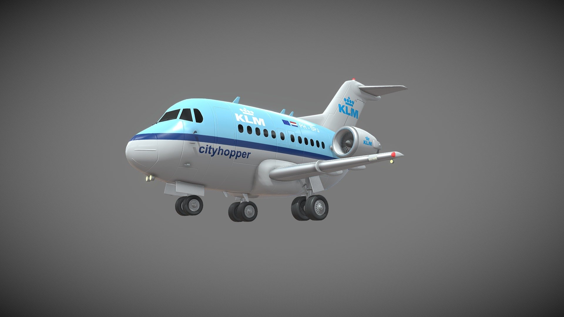 Mini Fokker 70 / 100 with KLM Livery - 3D model by Sofyan Kurniawan (@sofyankurniawan) [5d361f9 ...