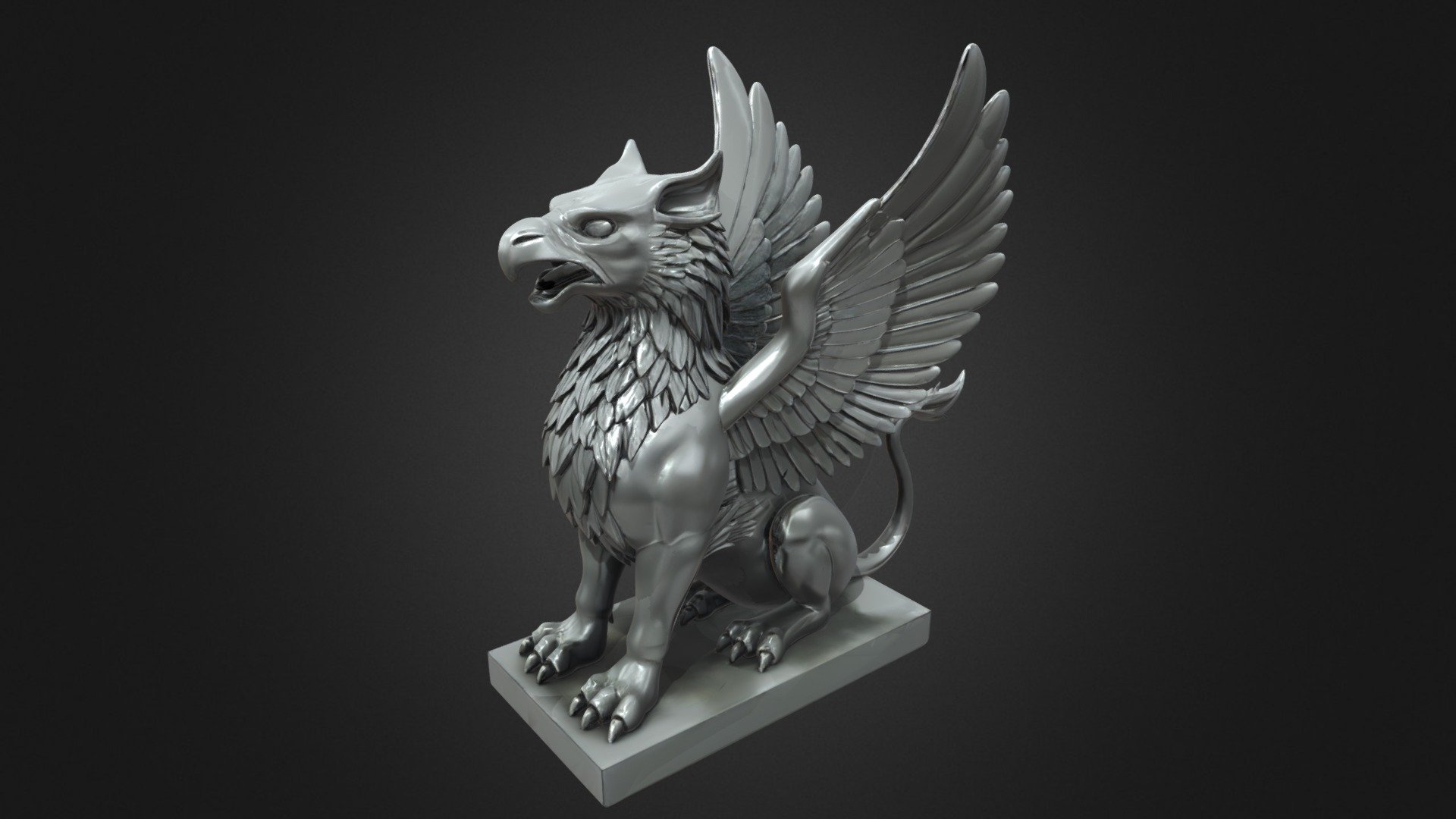 Griffin Statue - 3D model by Korvana Studio (@korvanastudio) [5d37ae5 ...