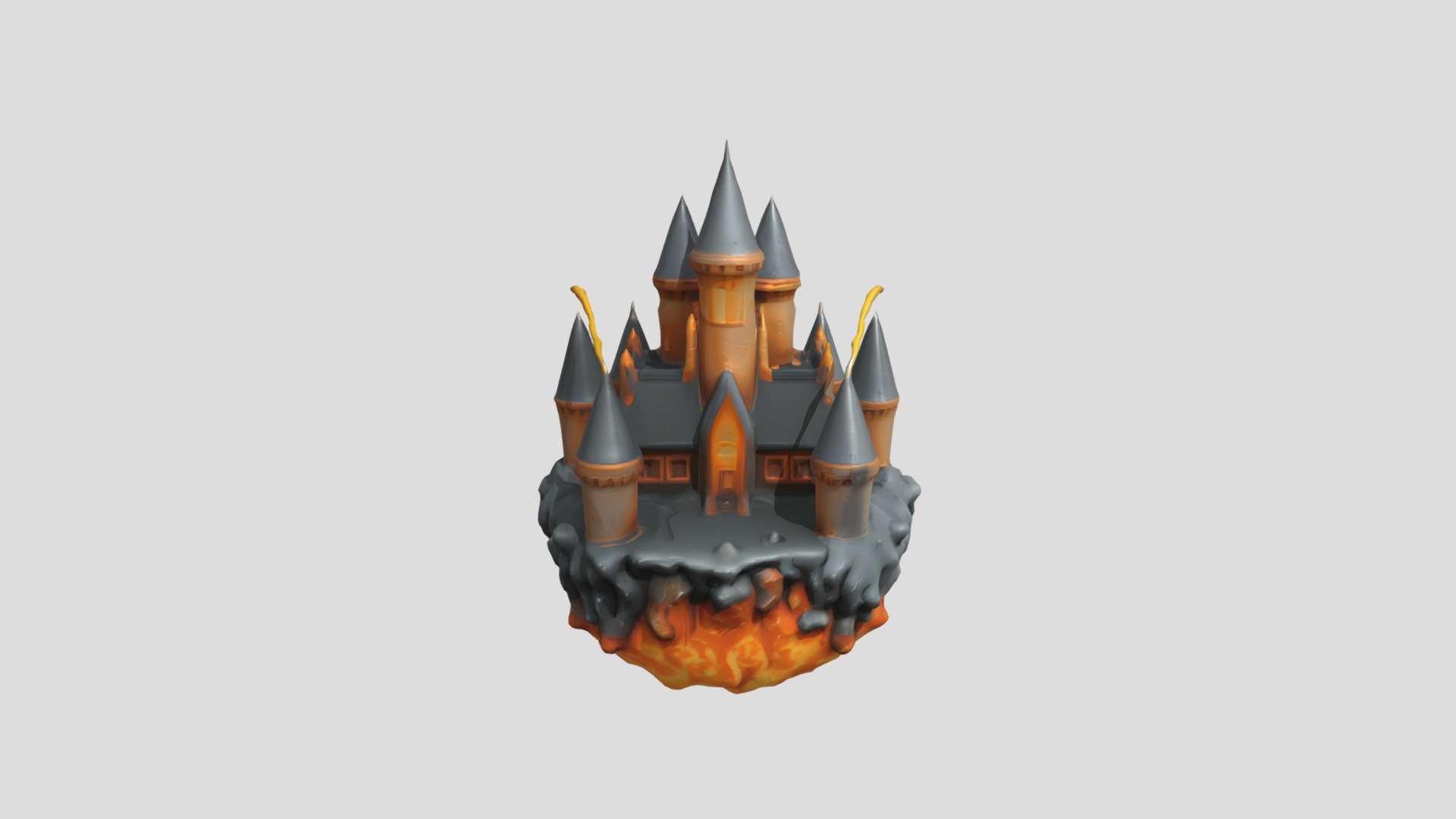 Floating castle with fiery base - 3D model by sympathizer_jose [5d3e87d ...