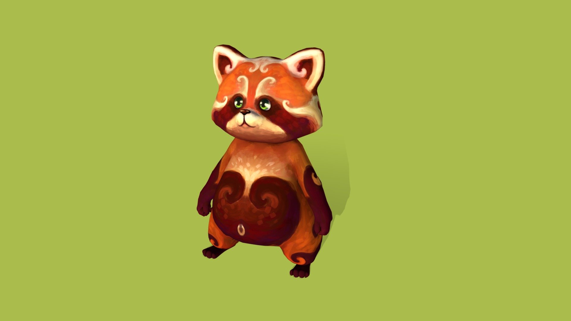 Tanuki. hand-painted low-poly stylized - 3D model by Julia Nut ...