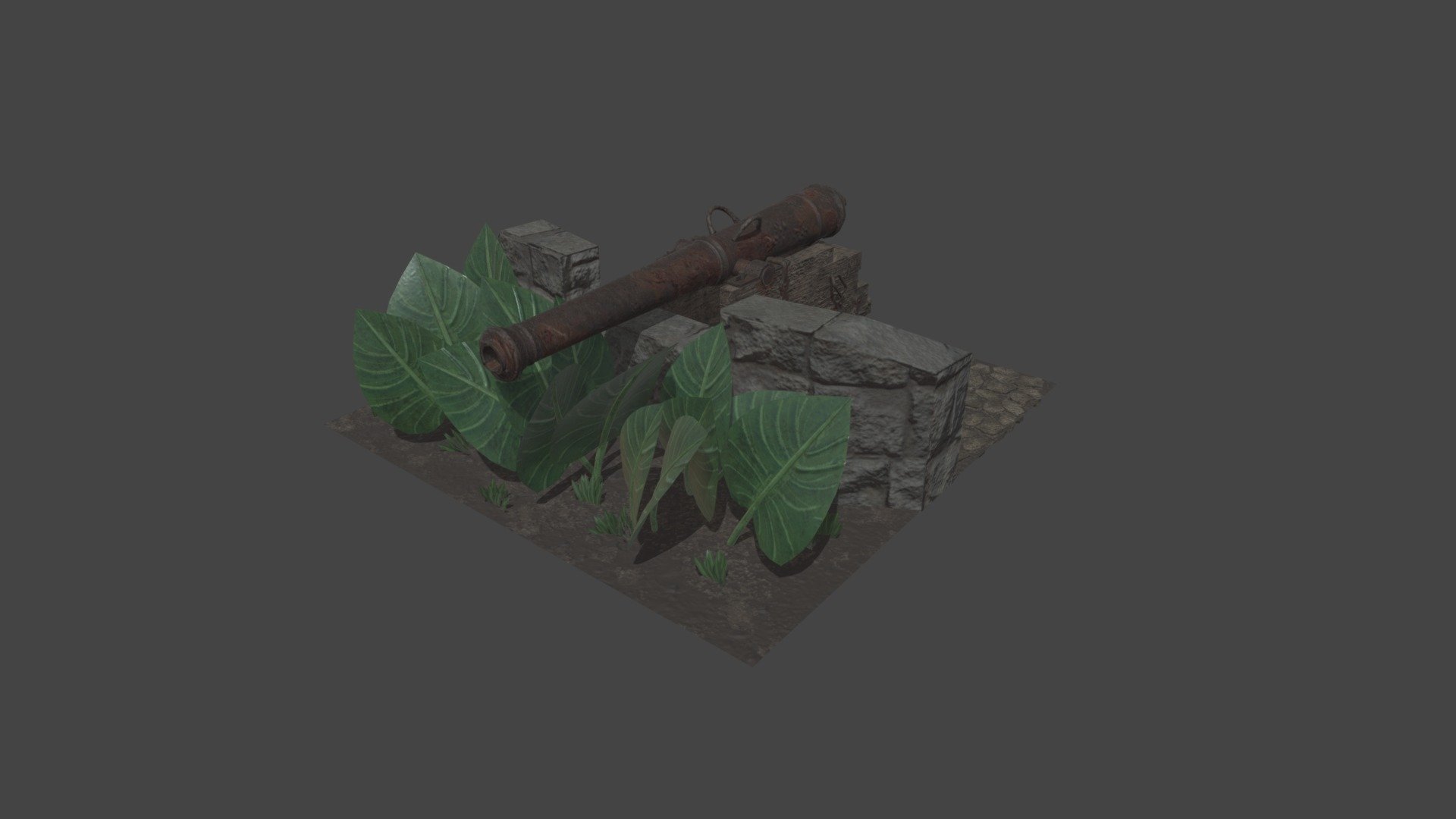 Textured Cannon Environment - Download Free 3D model by J Truong ...