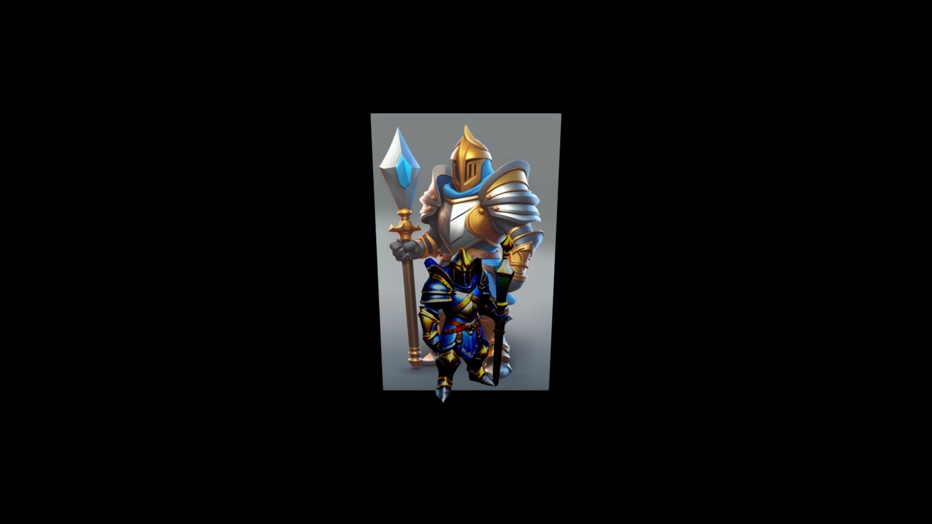 Blue and Gold Knight A blue and gold knight i - Download Free 3D model ...