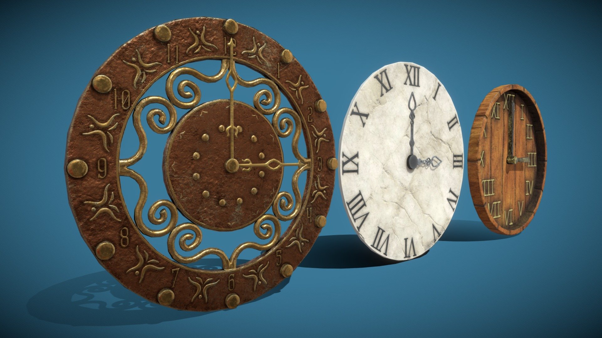 [Set] Clocks - Buy Royalty Free 3D model by MDSDesign [5d5f1ba ...