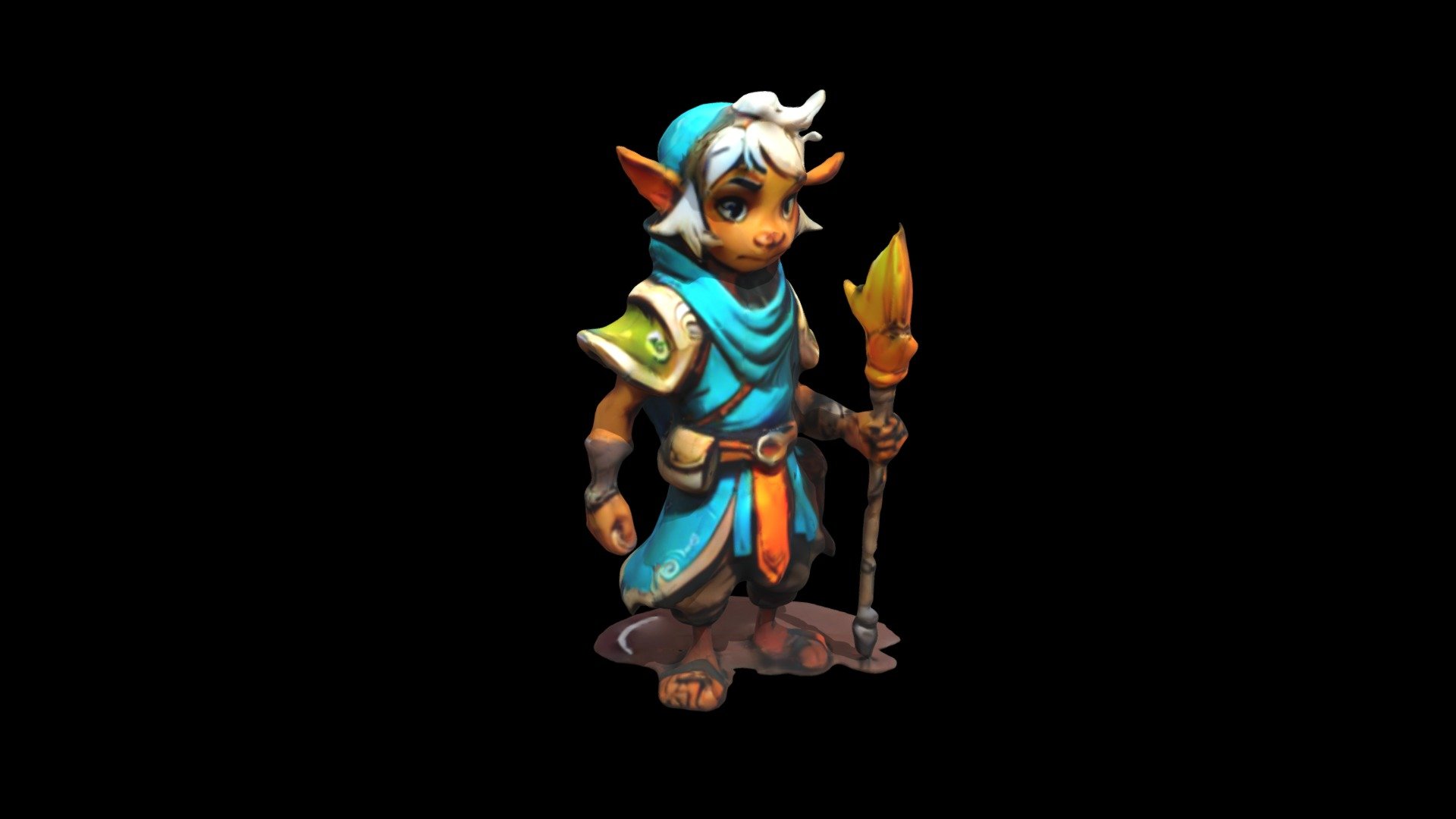 a cartoon character holding a torch with the - Download Free 3D model ...