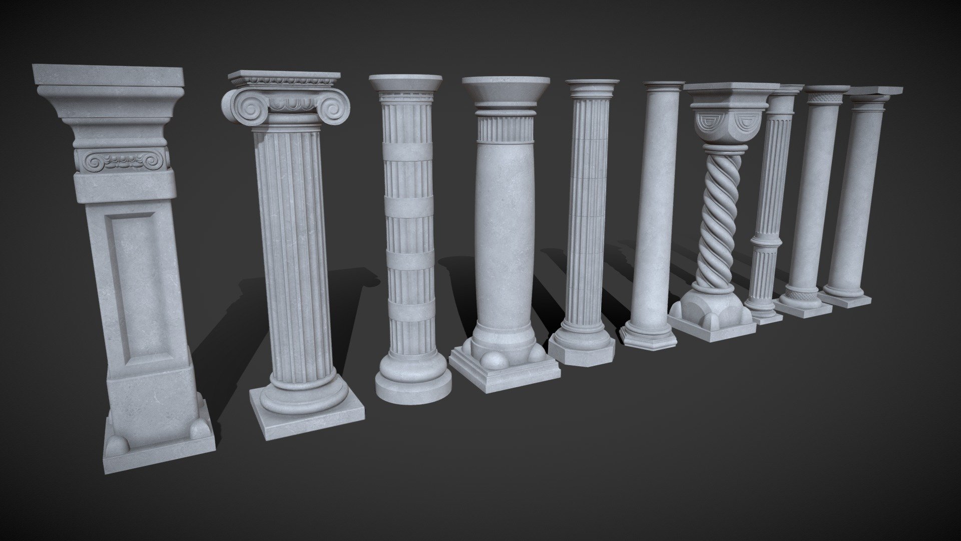 Columns Collection -2 - 10 pieces - 3D model by 3d.armzep [5d672ba ...