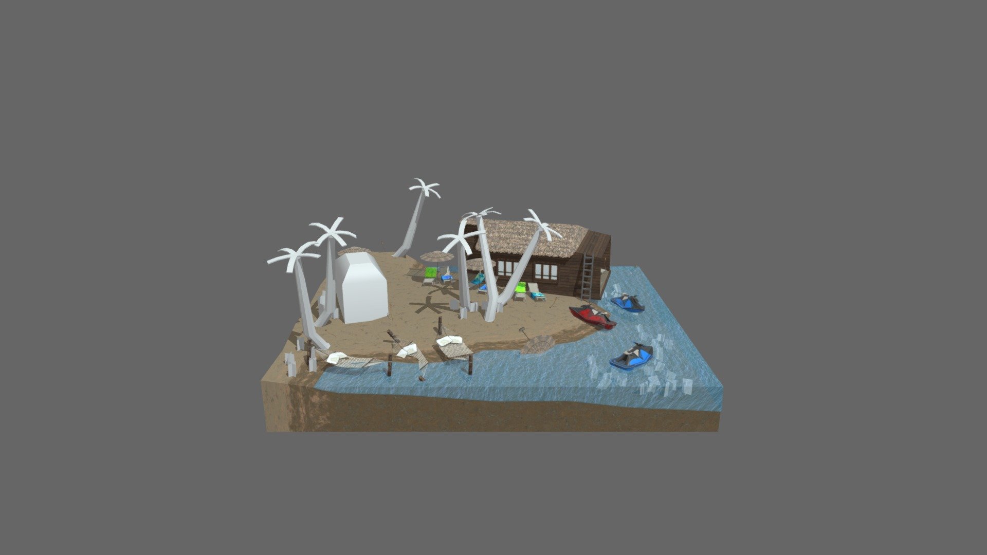 Diorama Scene - Beachhouse (WIP) - 3D model by Glenn Dumoulin (@Hazedos) [5d6fd2d] - Sketchfab