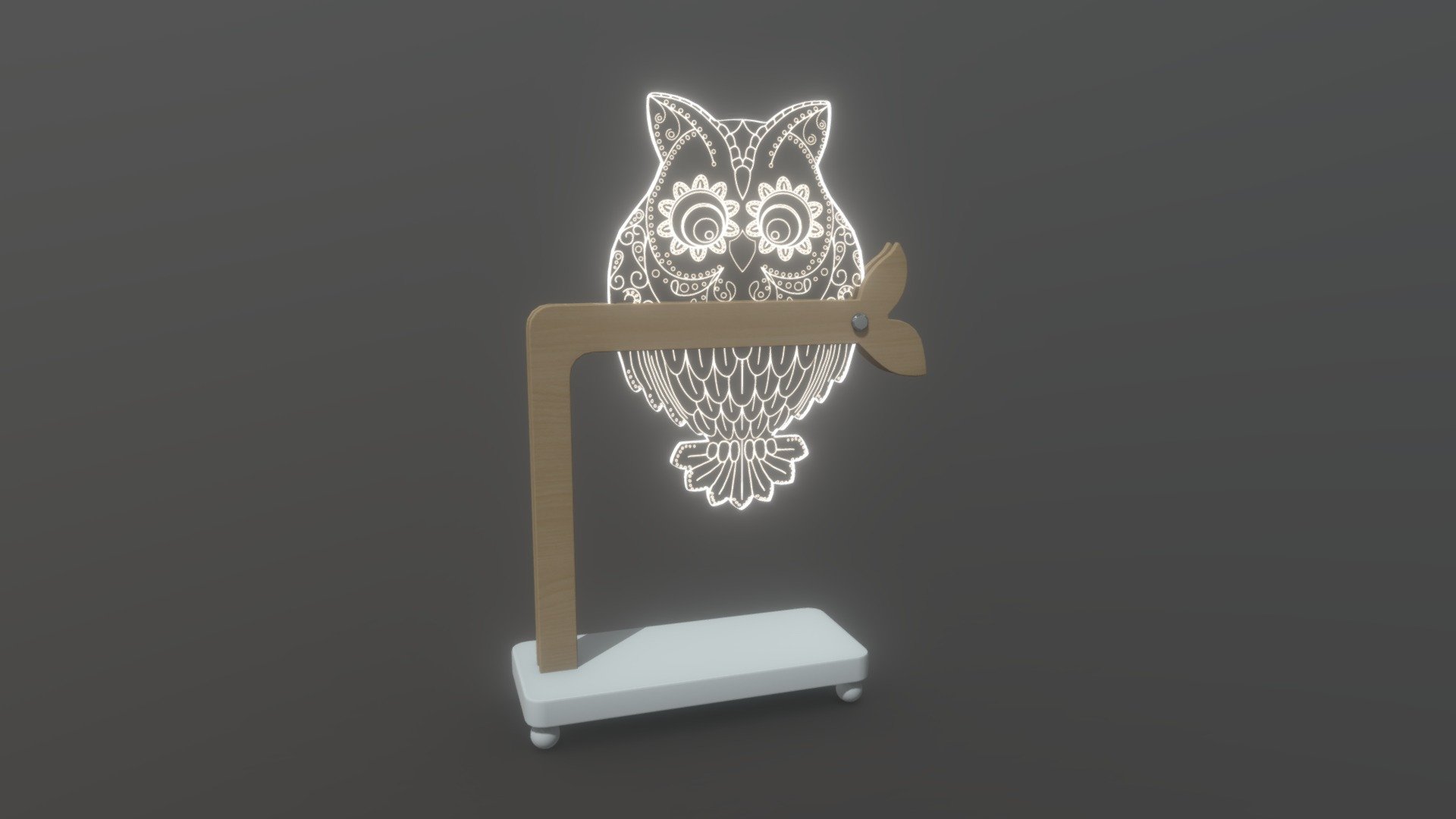 LED Acrylic Mood Light_Owl - Buy Royalty Free 3D model by interior ...