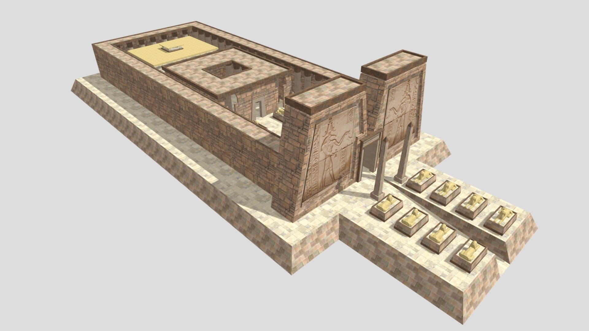 Egyptian Temple - Download Free 3D model by Bruno Macchioni ...