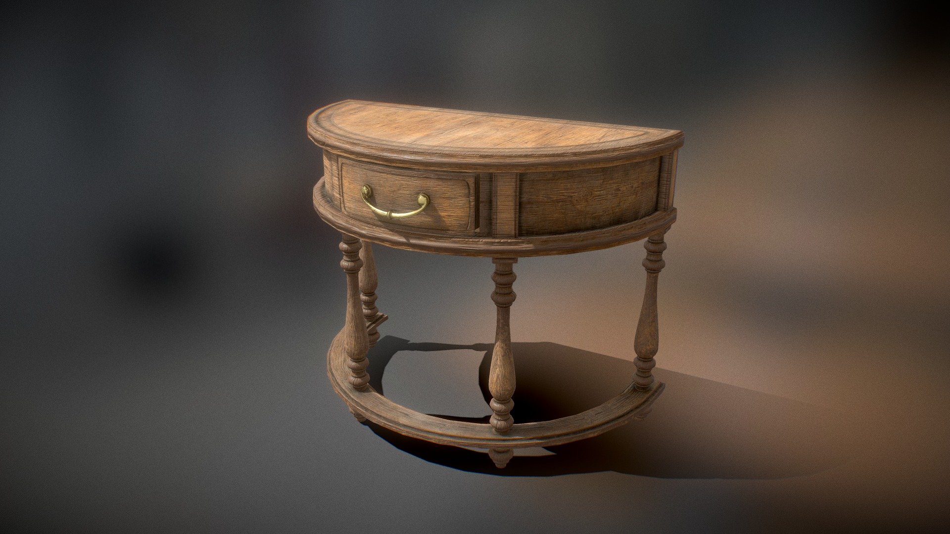 European retro style Wooden Table PBR Model - Buy Royalty Free 3D model ...