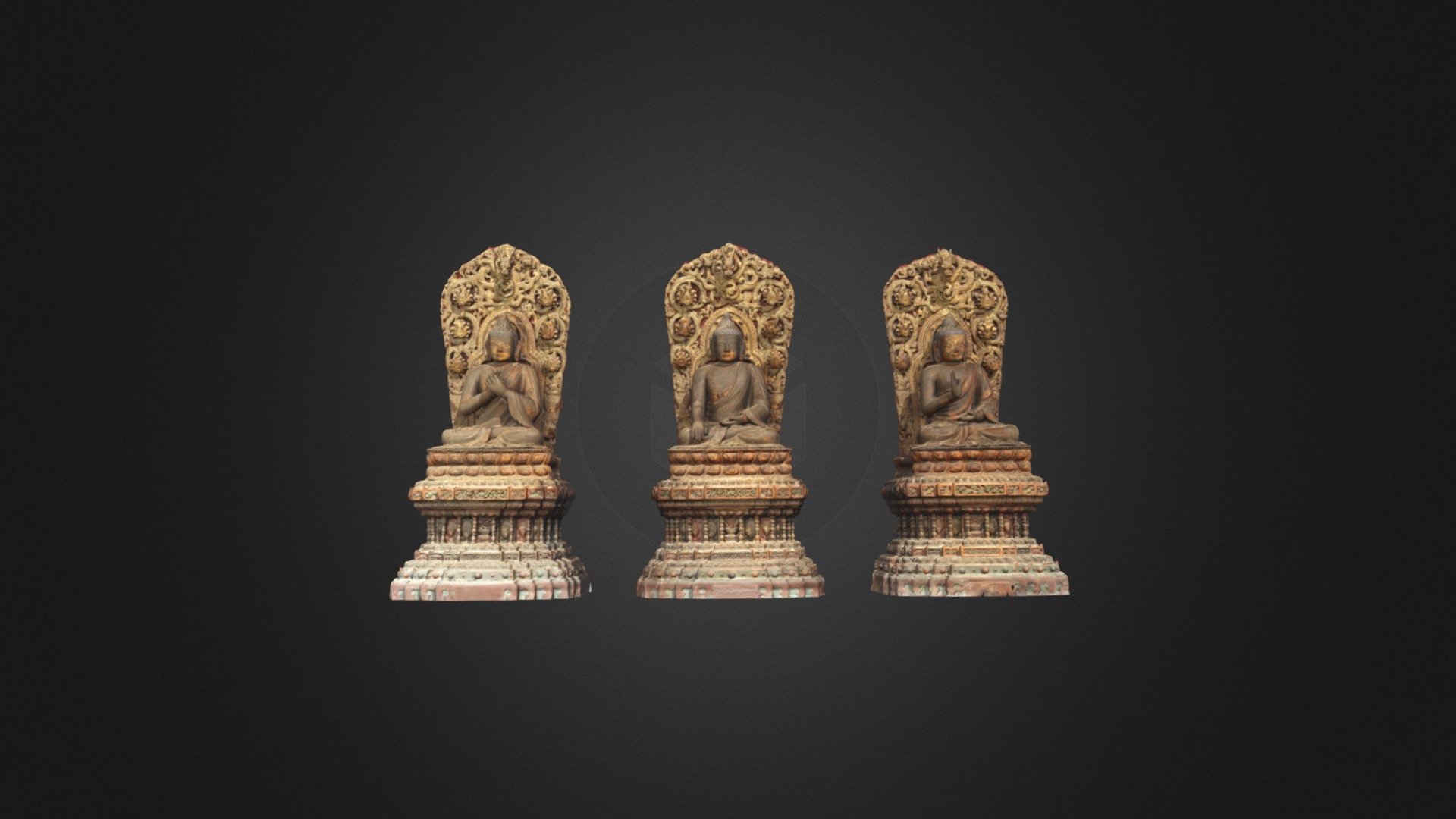 Buddha Triad in Zhihua Hall (Zhihuadian) - 3D model by Center for the ...