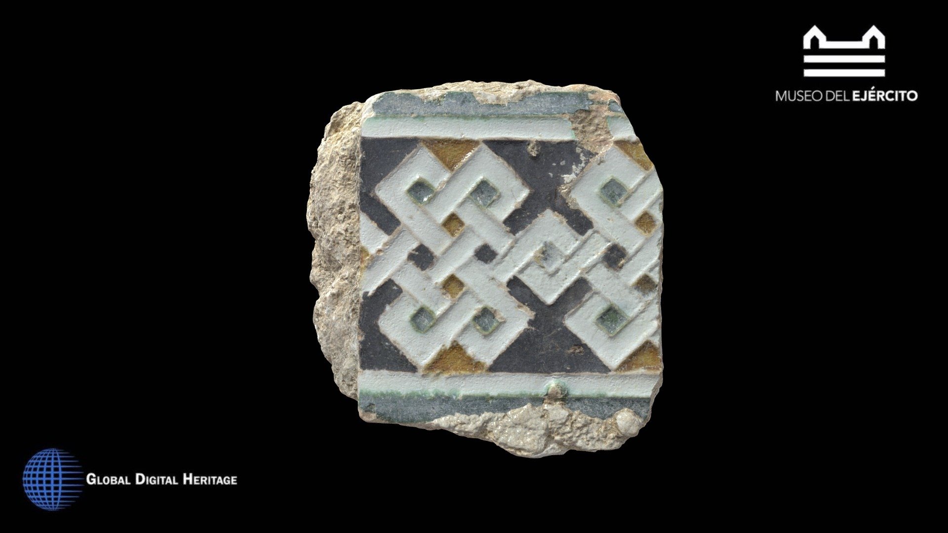 Ceramic fragment of glazed tile - Download Free 3D model by Global ...