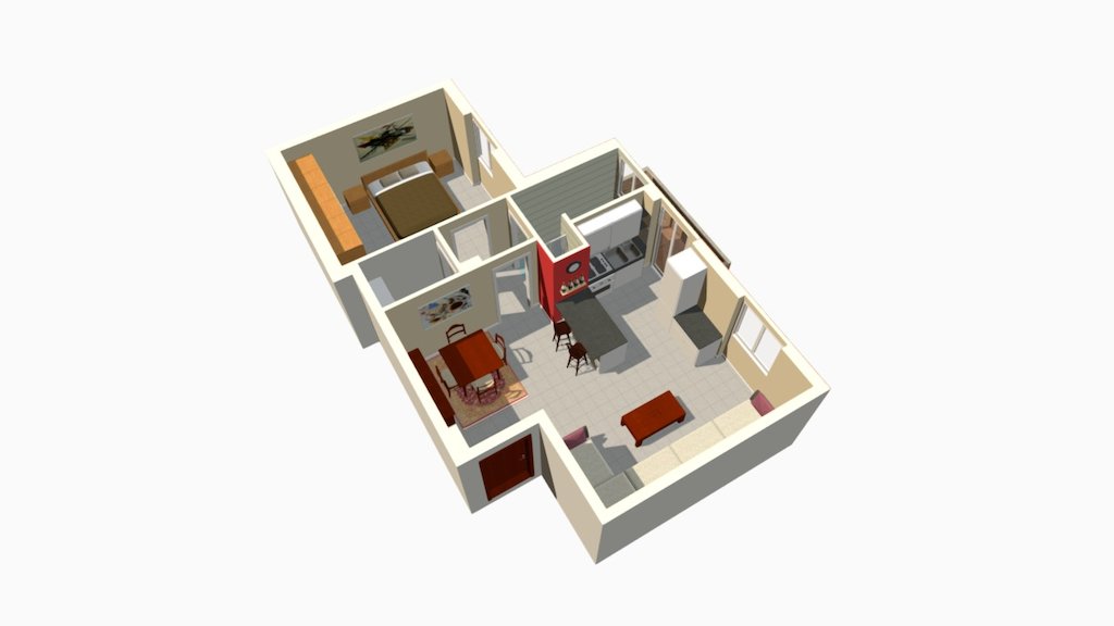 Via Codogno Milano Bilocale ristrutturato - 3D model by Fabio Siccardi ...