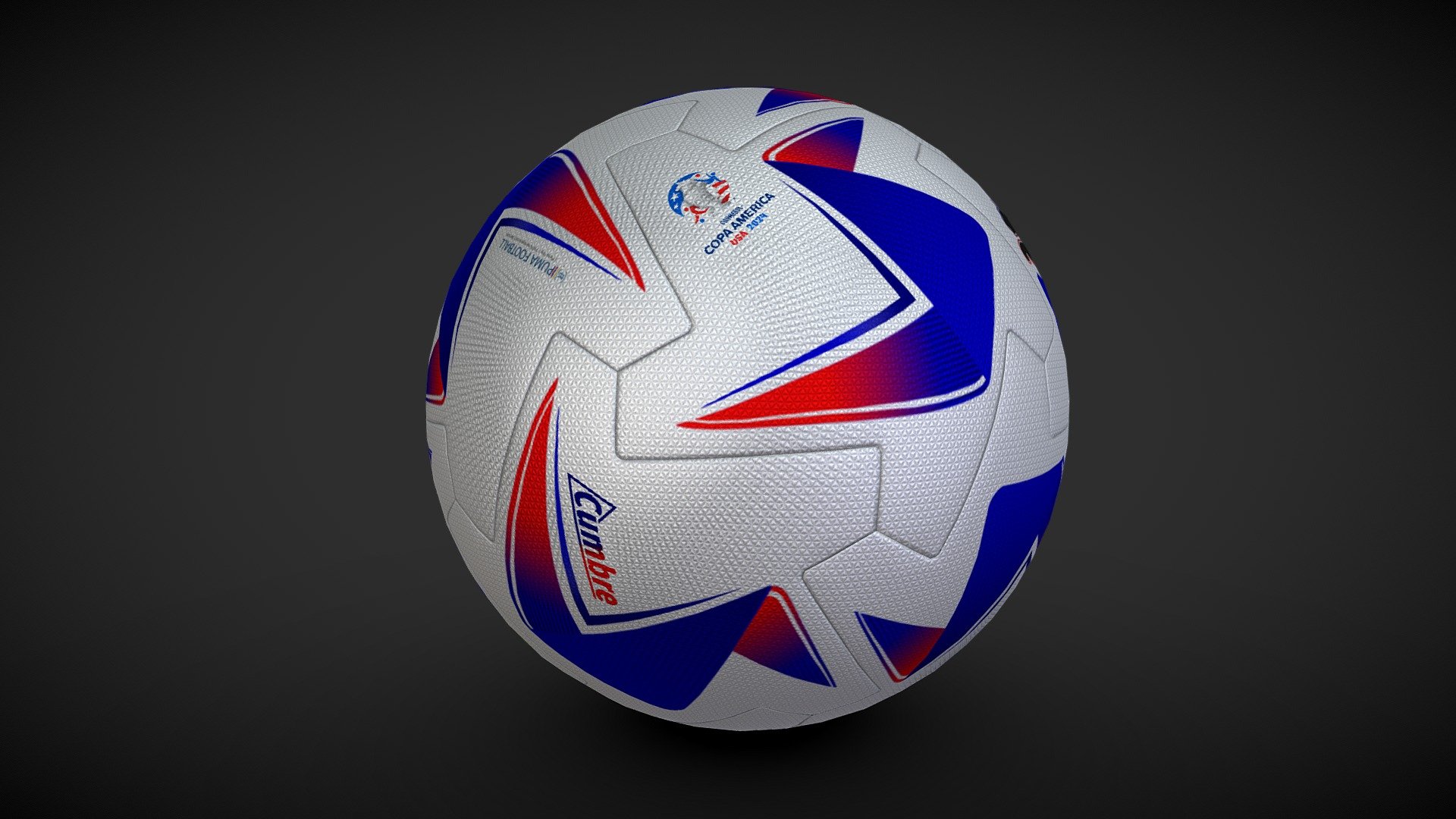 Soccer Ball "CUMBRE" Copa América 2024 - Buy Royalty Free 3D model by ...