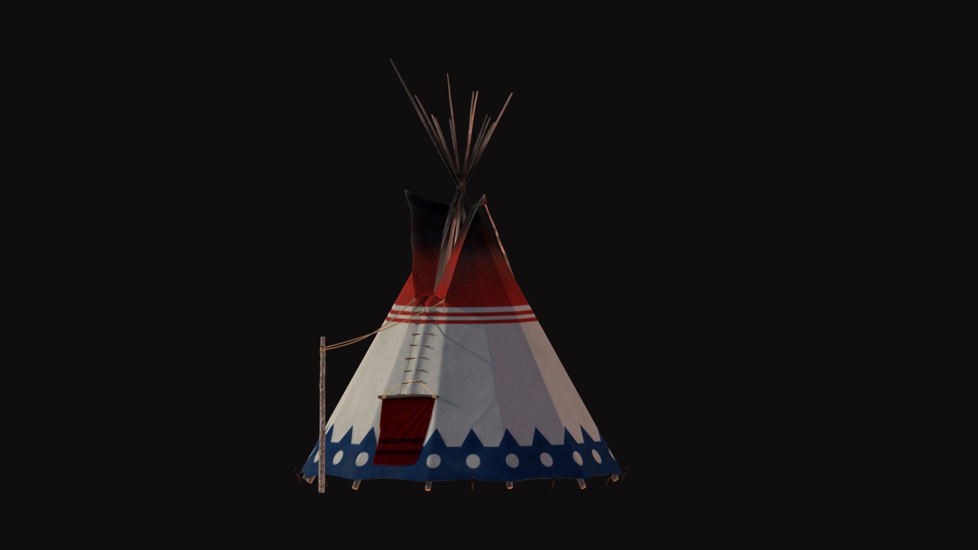 Teepee - Buy Royalty Free 3D model by Vaarg [5d8fab6] - Sketchfab Store