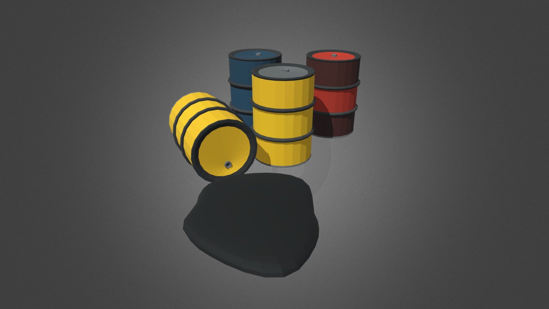 Low Poly Oil Barrels with an oil stain - Download Free 3D model by ...