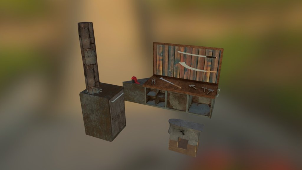 Weapons Bench - 3D model by AnarchyRising [5da12d4] - Sketchfab