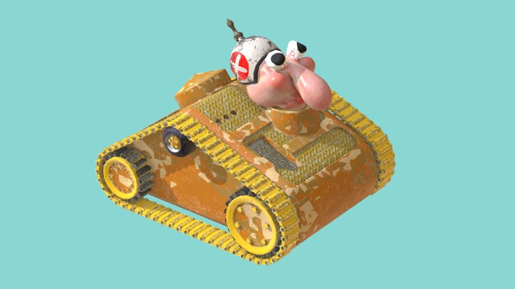 Tank with a Driver - 3D model by benlemoine [5da46f9] - Sketchfab
