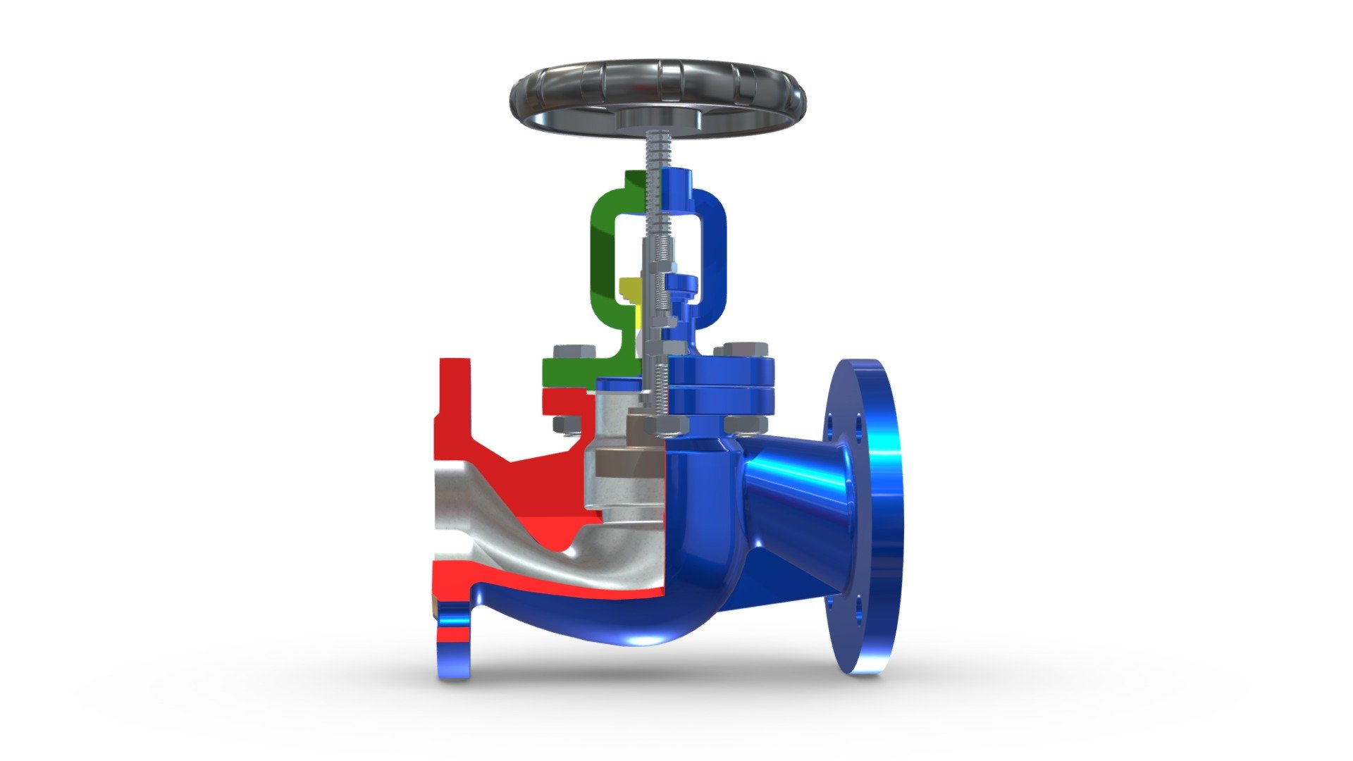Globe Valve Section Open - 3D CAD model - 3D model by Freek de With ...