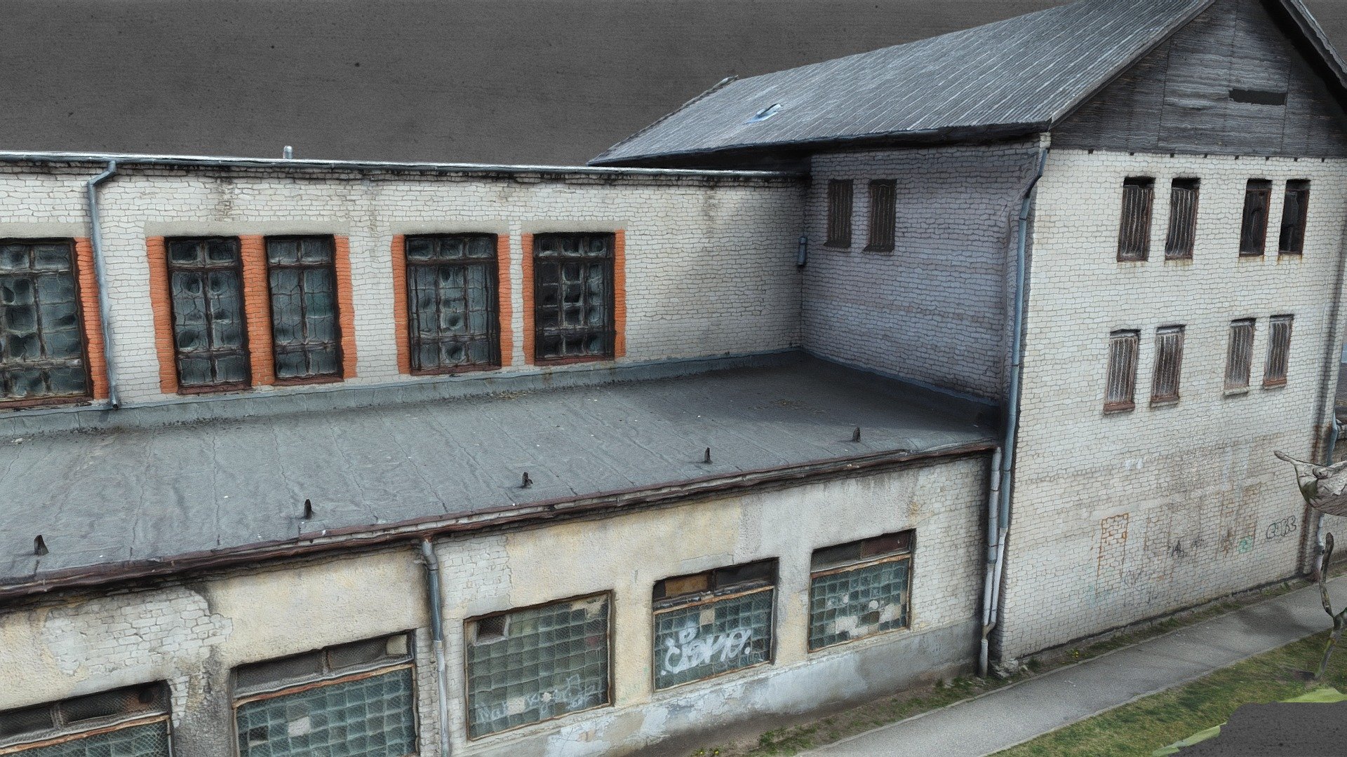 Old Abandoned 2 Story Brick Building - Buy Royalty Free 3D model by ...