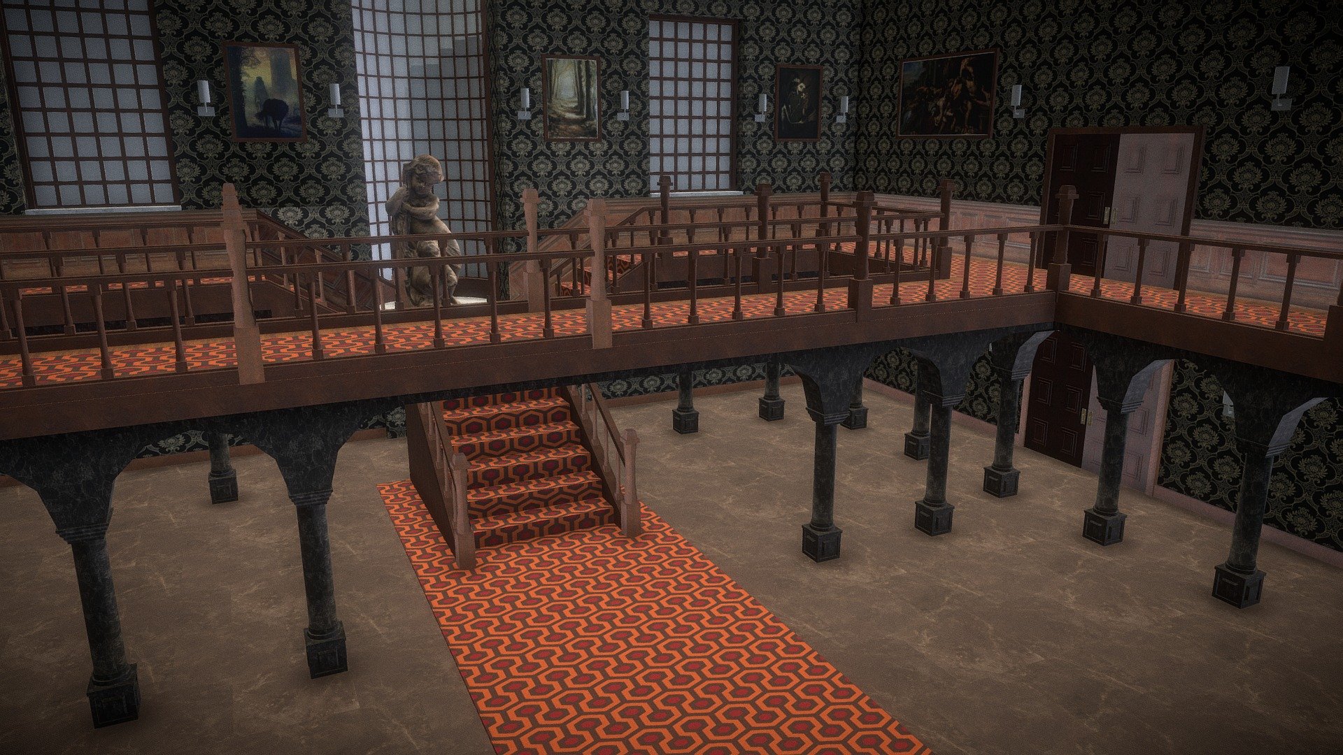 Mansion Hall. Resident Evil Inspired. - 3D model by Andy.Speirs ...