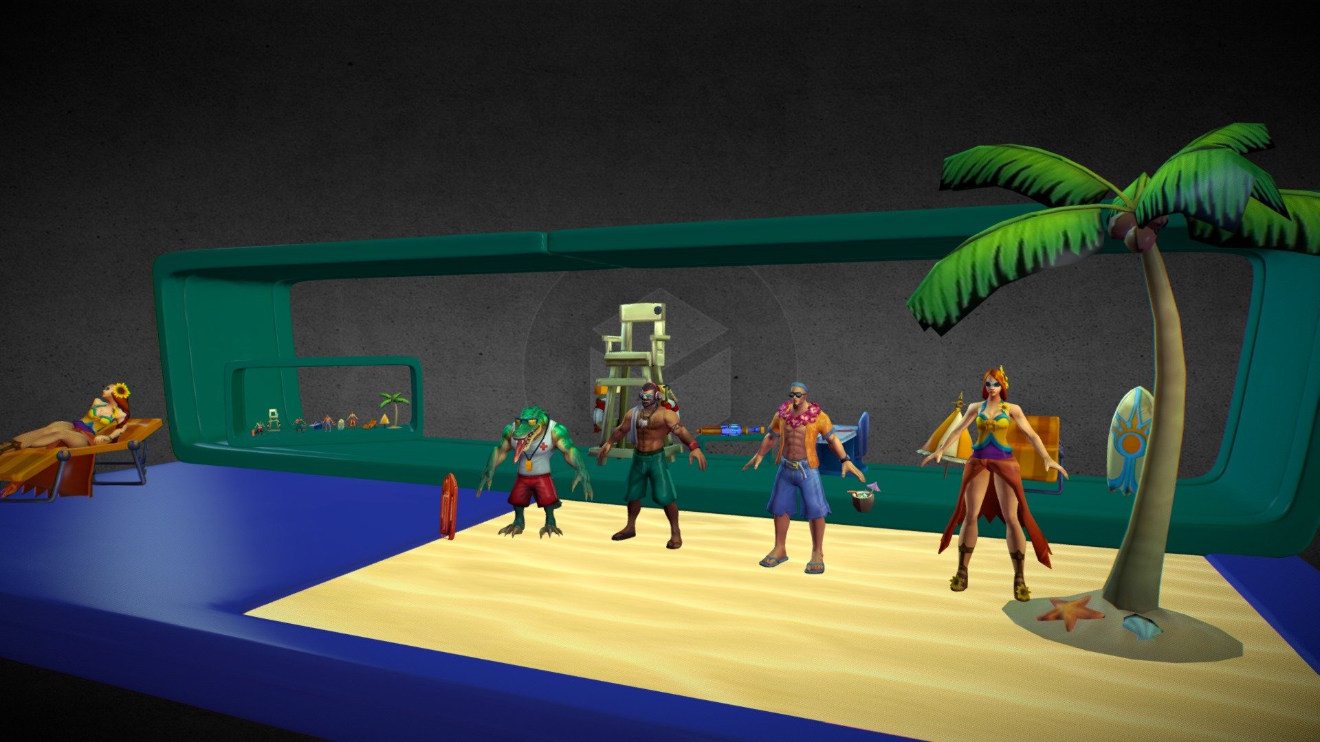 Teaser - Pool Party Skin's League of Legends - 3D model by Carlos ...