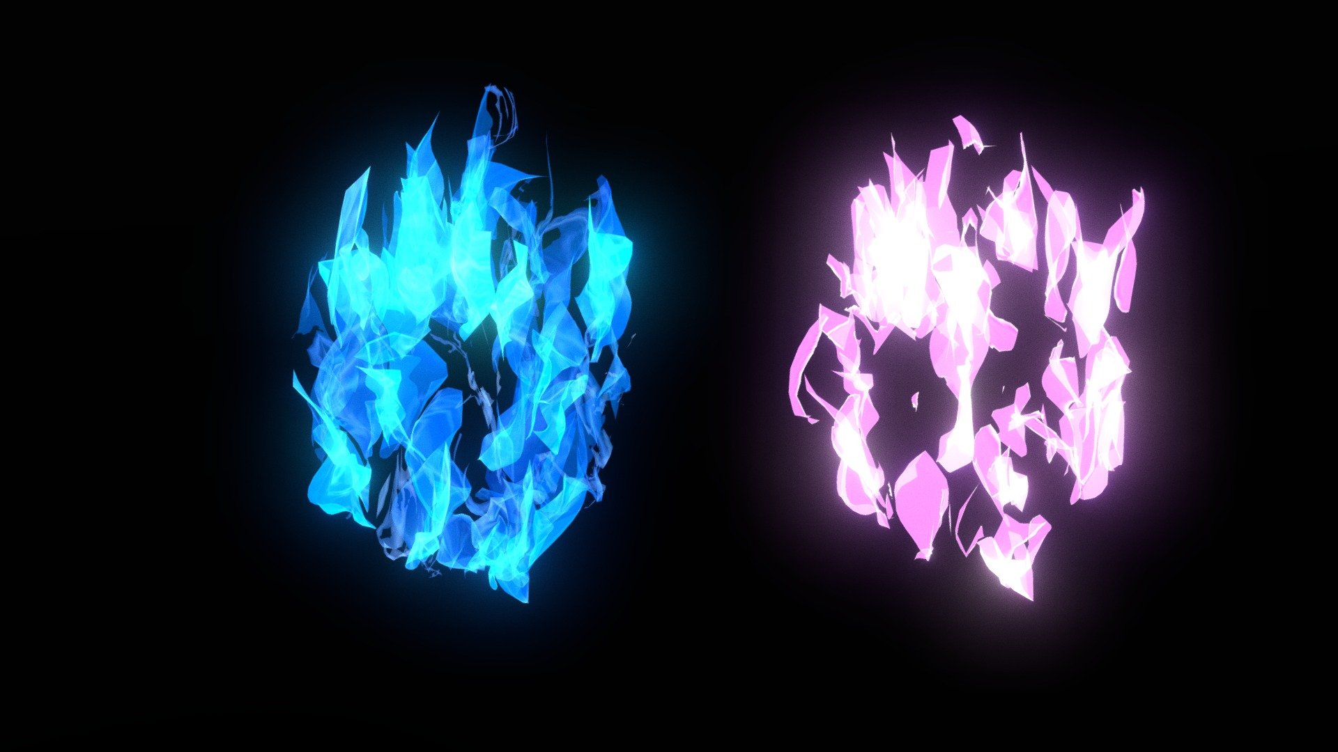 FIERY BLUE & VIOLET Flames Shapekeys Pbr Fbx - 3D model by ARCH LINUX ...