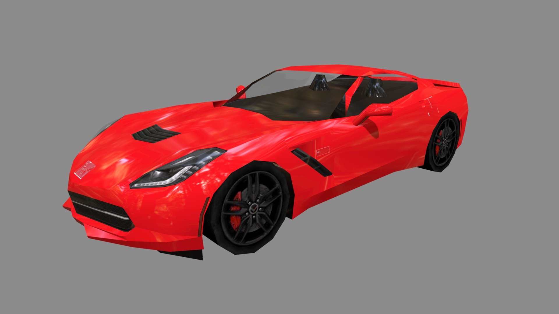 Low Poly Simple Car Corvette - 3D model by josluat91 [5db9df9] - Sketchfab