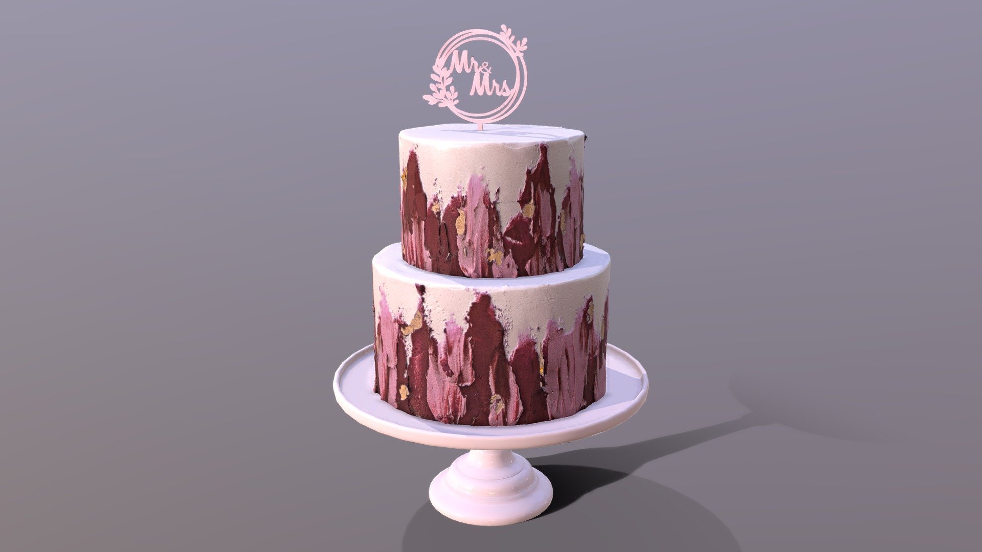 Elegant Hibiscus Wedding Cake - Buy Royalty Free 3D model by Cakesburg Premium 3D Cake Shop ...