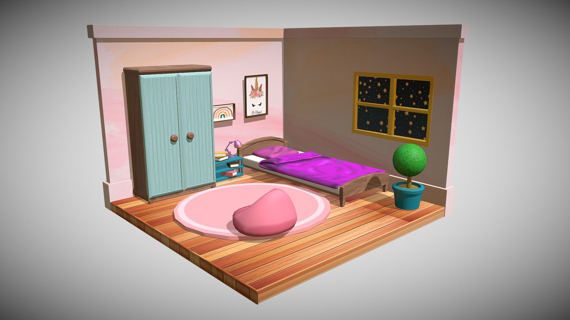 Kids room - 3D model by MarciaGrimm [5dc120a] - Sketchfab