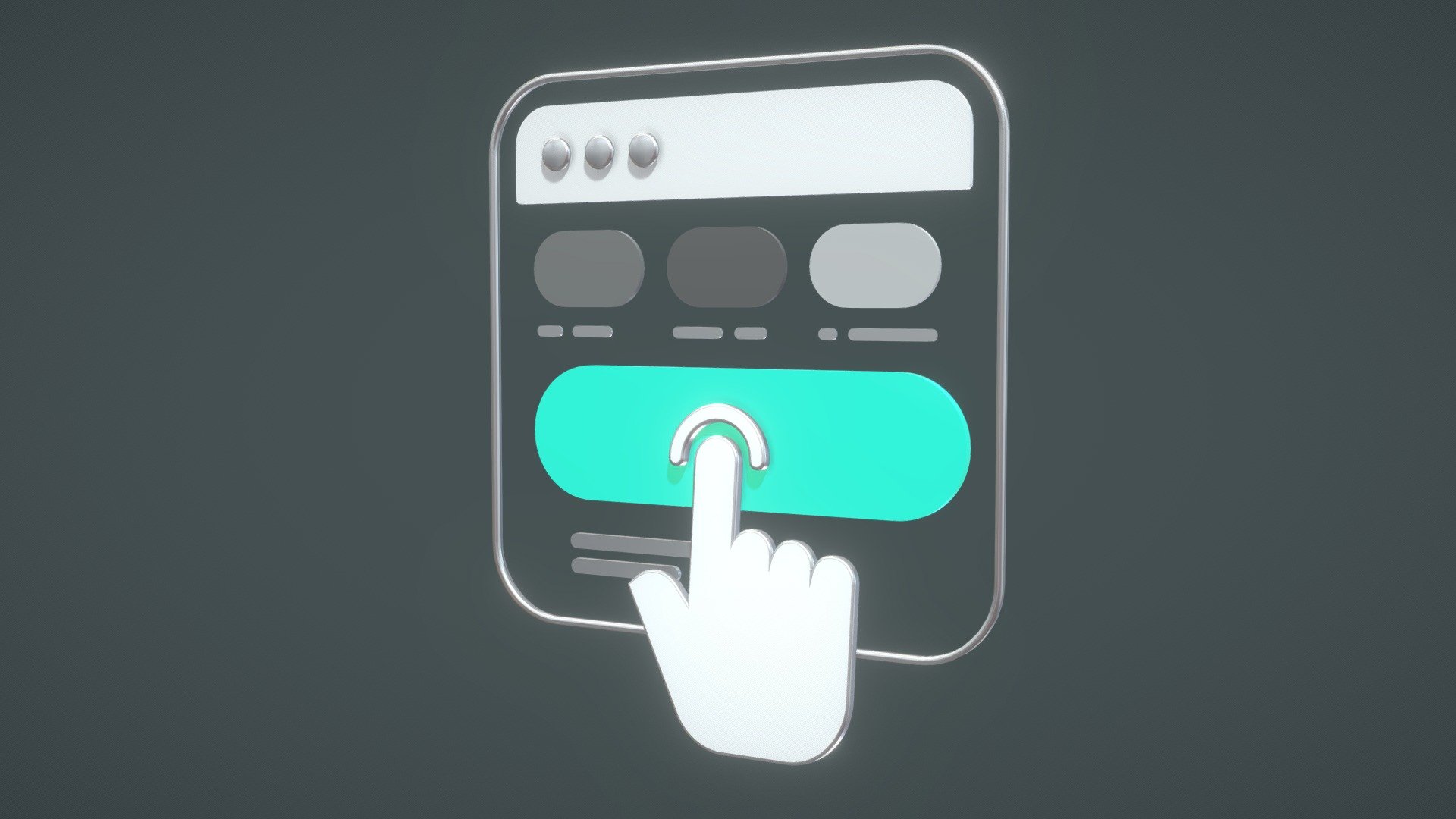 Pushing Button In Browser 3D model - Buy Royalty Free 3D model by ...